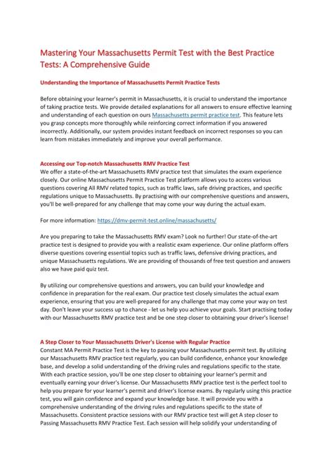 Ppt Massachusetts Permit Practice Test Ma Permit Practice Test