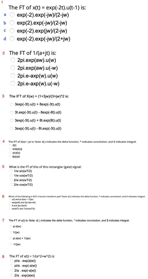 Solved The FT Of X T Exp 2t U T1 Is A Chegg Com