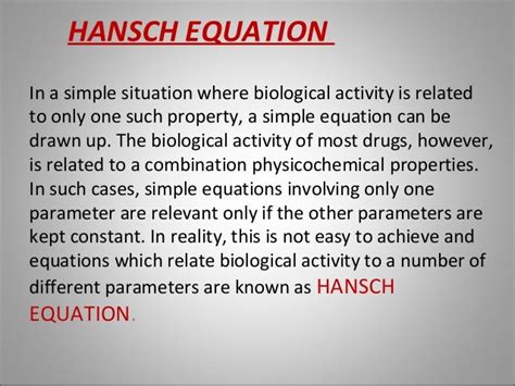 Qsar By Hansch Analysis