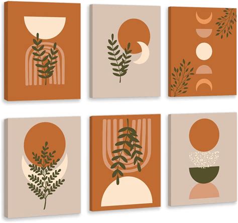 Hlniuc Boho Wall Art Geometric Decor 8x10inch Canvas Art Work