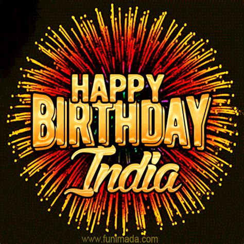 Happy Birthday India Rainbow Fireworks  Download On