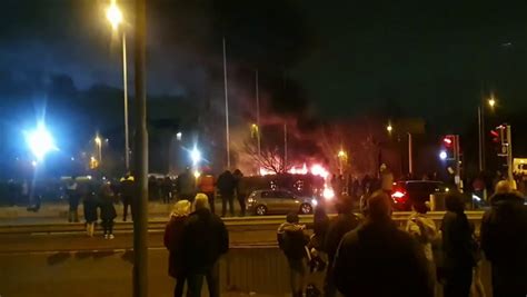Riot In Knowsley As Police Van On Fire And Protesters Surround Asylum
