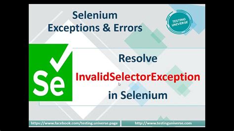 Invalid Selector Exception In Selenium How To Resolve Invalid