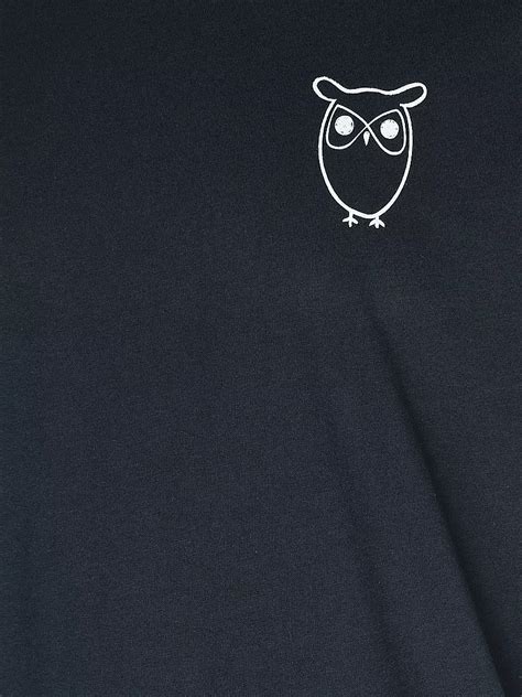 Knowledge Cotton Apparel T Shirt Alder Owl Blau