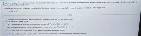 Solved The Inverse Notation F−1 Used In A Pure Mathematics