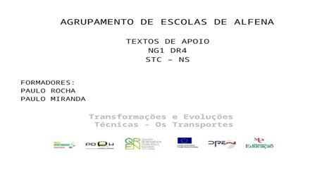 Agrupamento De Escolas De Alfena Textos De Apoio Ng1 Dr4 Stc Ns