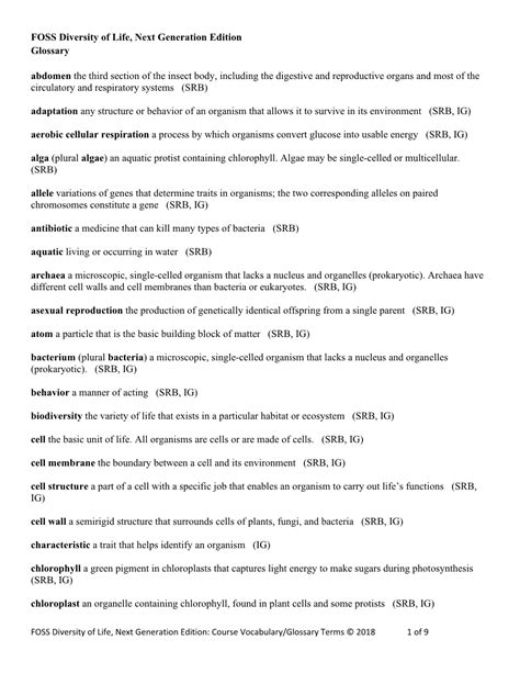 Foss Diversity Of Life Next Generation Edition Docslib