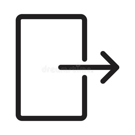Logout Icon Black Line Art Vector Stock Vector Illustration Of Shape