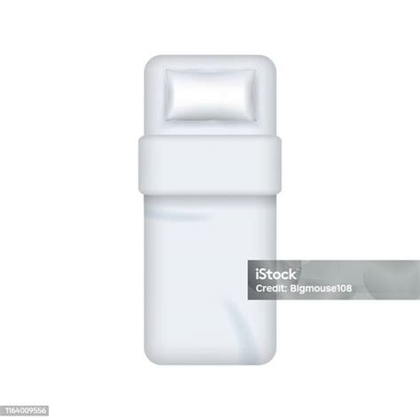 逼真的詳細3d白色空白單床範本模型向量向量圖形及更多大小的比例圖片 大小的比例 床墊 一個物體 Istock