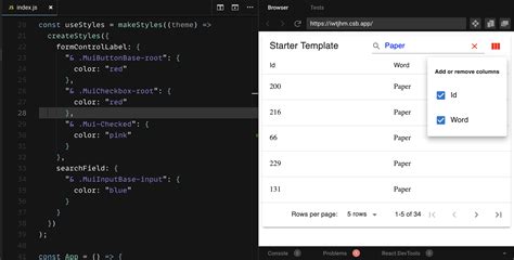 How To Style Showhide Columns Menu · Issue 737 · Material Table Core