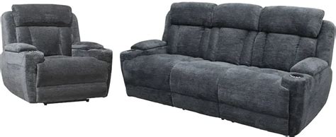 Parker Living Dalton Lucky Charcoal Power Reclining Sofa And Recliner