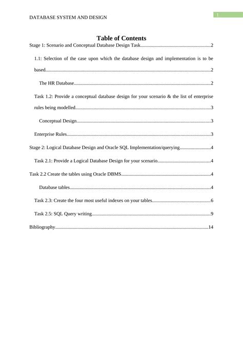 Database System Design Hr Conceptual And Logical Design