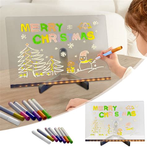 Led Note Board With Colors Lighted Acrylic Dry Erase Board Acrylic