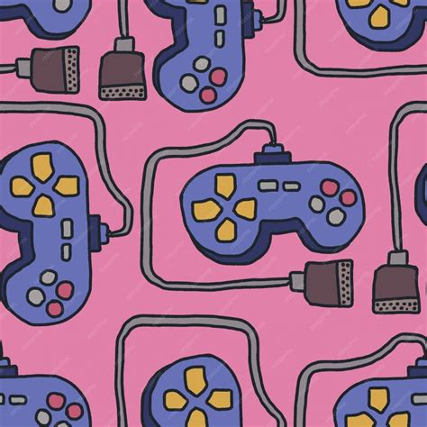 Premium Vector Joystick Pattern Retro Gamepad Background Video