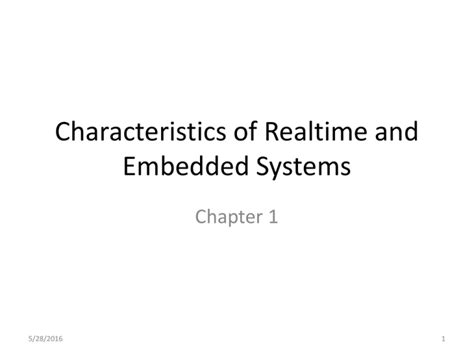 Characteristics Of Realtime And Embedded Systems Chapter