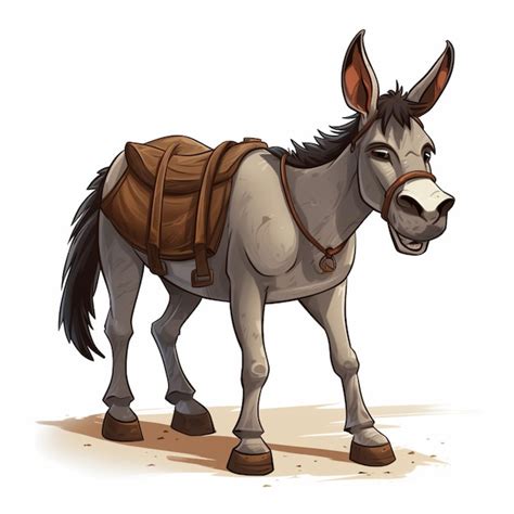 Premium Photo Mule 2d Cartoon Vector Illustration On White Background