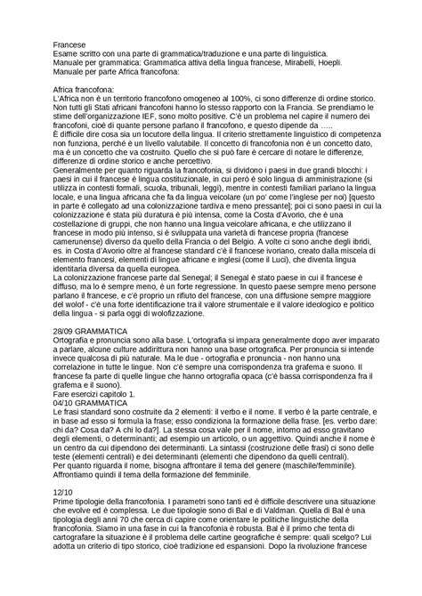 Riassunto Breve Lingua Francese Schemi E Mappe Concettuali Di Lingua