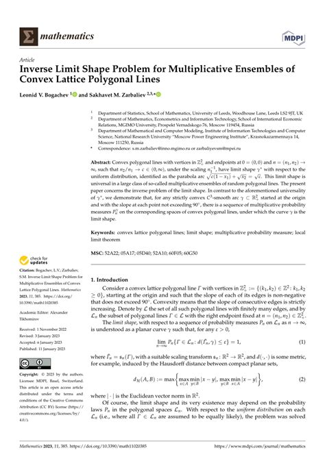 Pdf Inverse Limit Shape Problem For Multiplicative Ensembles Of