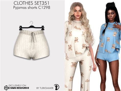 The Sims Resource Clothes Set251 Pyjamas Shorts C1298