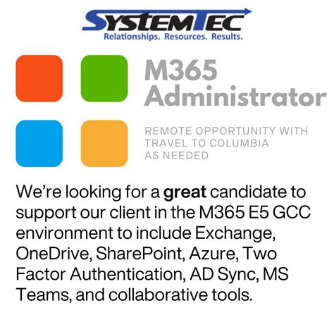 Systemtec On Linkedin Microsoft365 Itjobs Hiringnow Columbiasc