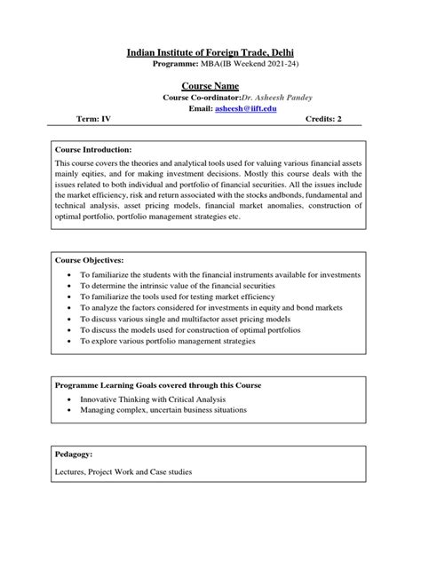Course Outline Pdf