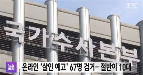 온라인 살인 예고 67명 검거‥절반이 10대