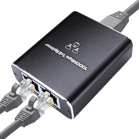 Funzing Gigabit Ethernet Splitter 1x2 High Speed 1000mbps Usb Powered Supports