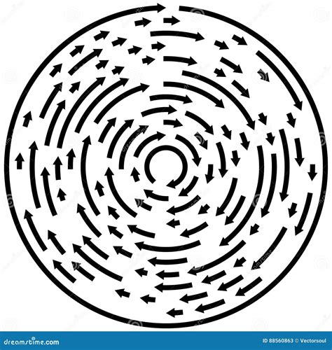 Circular Concentric Arrows Cyclic Cycle Arrows Stock Vector Illustration Of Leftward Arrow