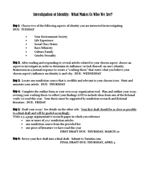 Research Paper Assignment Sheet Pdf Paragraph Essays