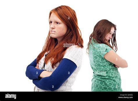 Conflict Beetwen Two Teenager Girls Stock Photo Alamy