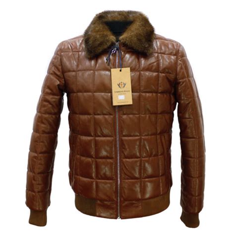 Sr Mink Fur Collar Leather Jacket Leather Guys