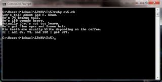 TESTHEAD Exercise 5 More Variables And Printing Learn Ruby The Hard
