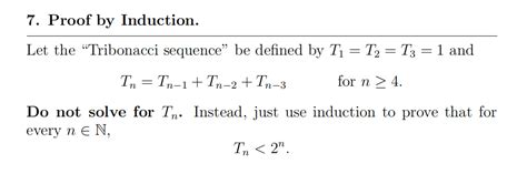 Solved 7 Proof By Induction Let The “tribonacci Sequence”