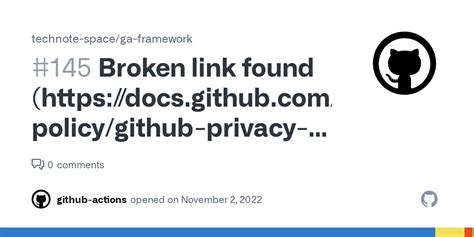 Broken Link Found Https Docs Github En Github Site Policy Github