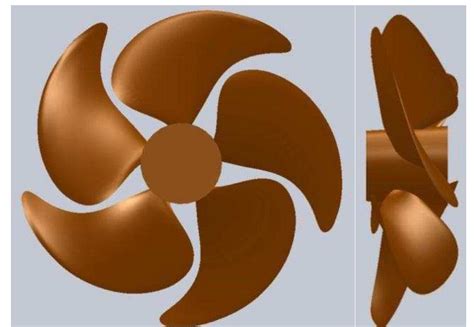 3d Views Of The 5 Bladed Highly Skewed Navy Vessel Propeller
