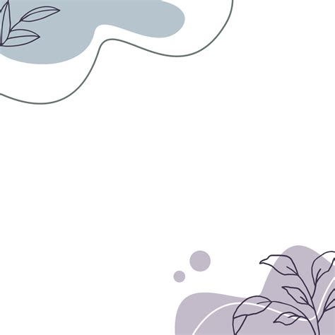 Abstract Aesthetic Shape Corner Border With Hand Drawn Leaf Modern Minimalist Floral Frame