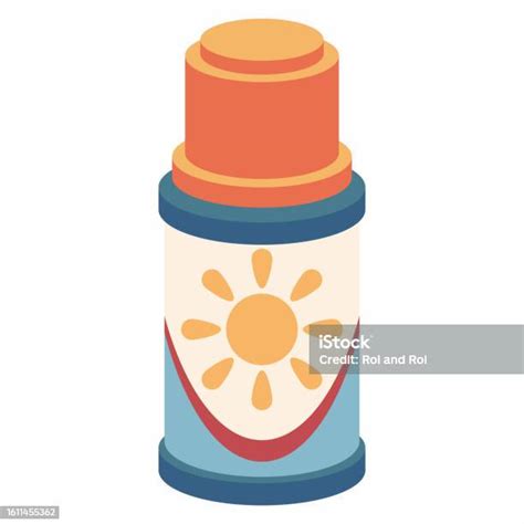 자외선 차단제 크림 벡터 만화 그림은 흰색 배경에 분리되어 있다 만화에 대한 스톡 벡터 아트 및 기타 이미지 만화 일광욕 건강관리와 의술 Istock
