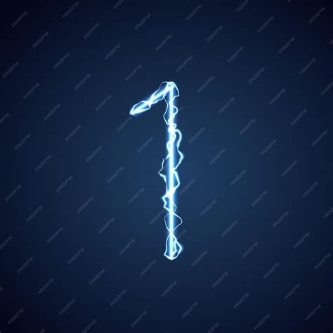Premium Vector Blue Lightning Style Letter Or Alphabet 1 Lightning