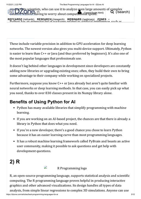ppt the best programming languages for ai dzone ai powerpoint