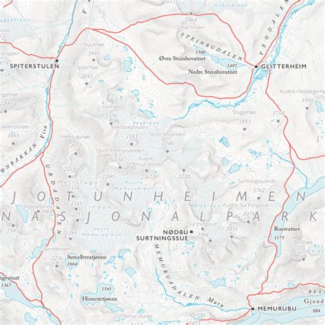 Turkart Jotunheimen Veggkart Dapa Maps