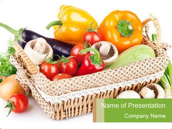 Busket With Organic Vegetables PowerPoint Template Backgrounds Google Slides ID