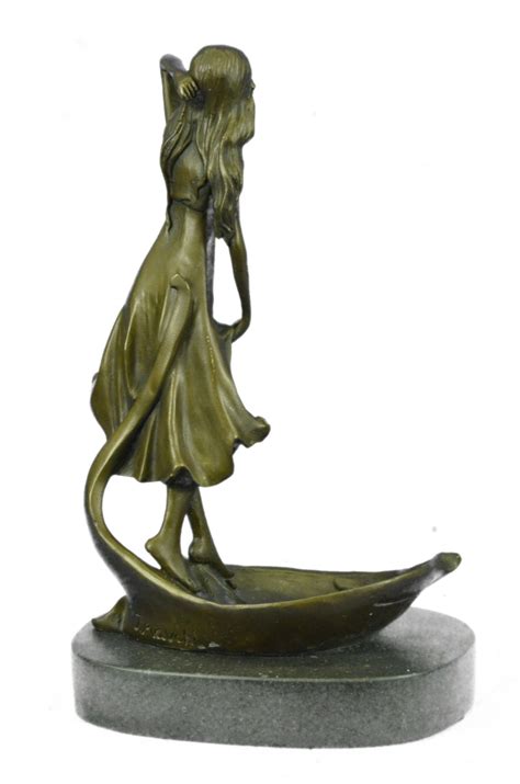 Signed Original Mavchi Jewelry Dish Bronze Sculpture Home Bathroom Dec