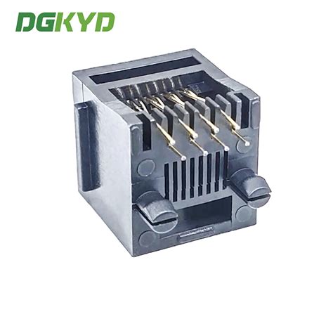 Vertical Rj45 Pcb Socket Female Head 1x1 Port 8 Pin Dip Ethernet Connector Through Hole Solder