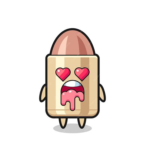 Premium Vector The Falling In Love Expression Of A Cute Bullet With