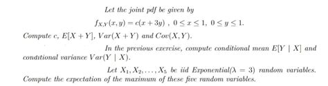 Solved Let The Joint Pdf Be Given By Chegg