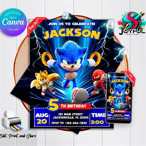 Sonic Invites Svg Etsy