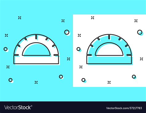 Black Line Protractor Grid For Measuring Degrees Vector Image
