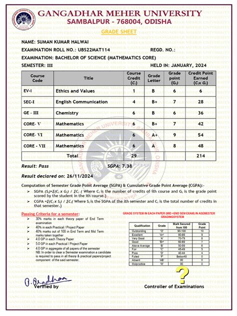 Marksheet 3rd Sem Pdf Vocational Education Educational Assessment