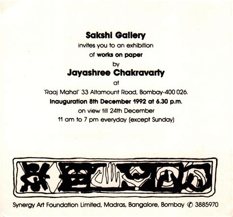 Works On Paper By Jayashree Chakravarty Sakshi Gallery