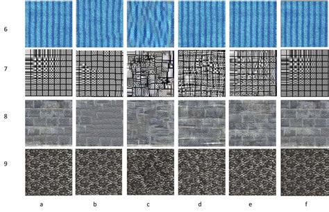 rows 1 9 represent original and obtained images by different